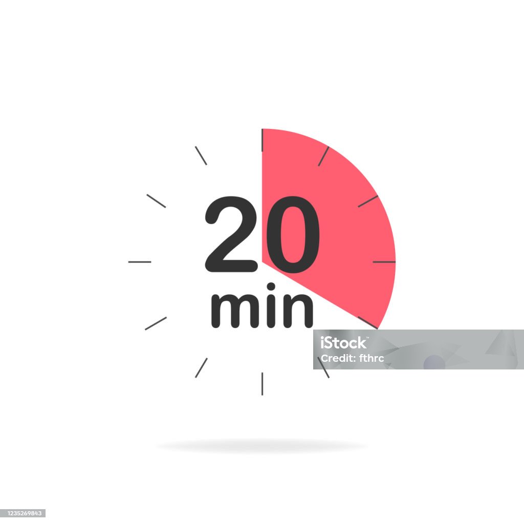 20 Minuten Timer Stoppuhrsymbol Im Flachen Stil Bearbeitbare Isolierte ... 20 Minuten Timer Stoppuhrsymbol Im Flachen Stil Bearbeitbare Isolierte ...