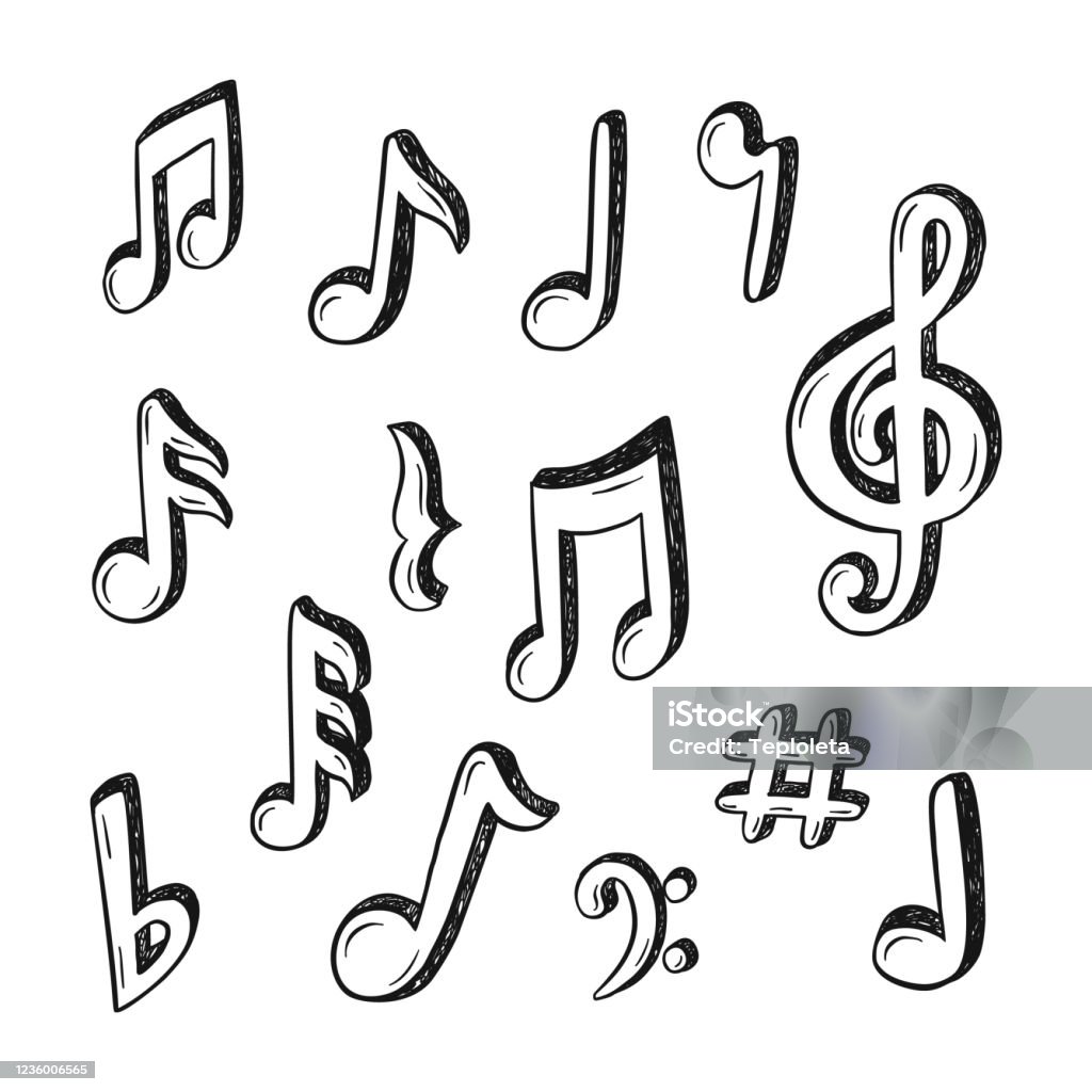Set Of Hand Drawn Music Note Doodles Stock Illustration - Download ... Set Of Hand Drawn Music Note Doodles Stock Illustration - Download ...