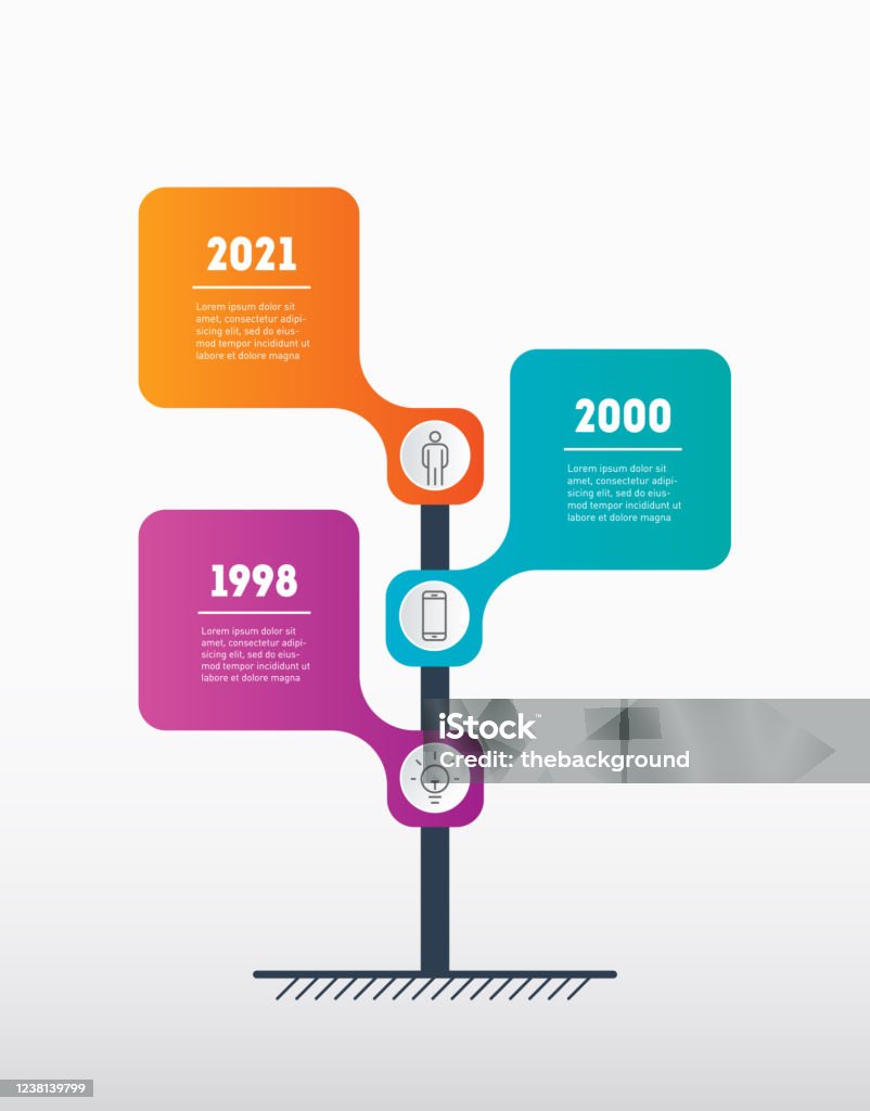 Chronologie Verticale Ou Infographie Avec 3 Options Concept De