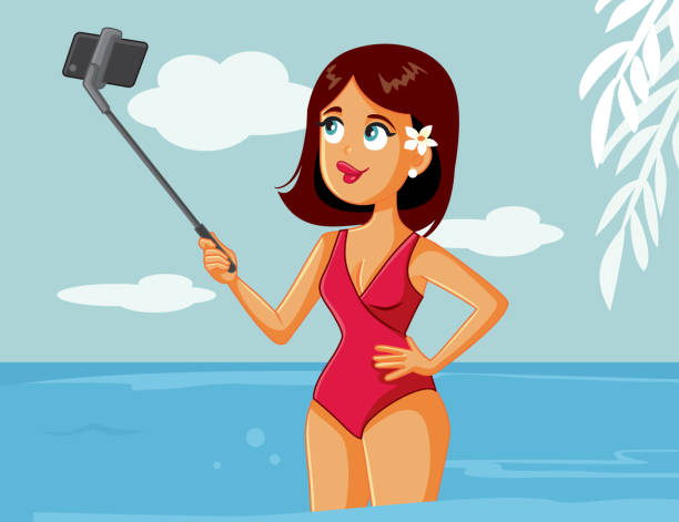 400 Woman At Beach Selfie Illustrations Royalty Free Vector Graphics