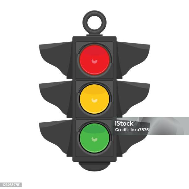 Lampu Lalu Lintas Sinyal Dengan Warna Merah Kuning Dan Hijau Desain