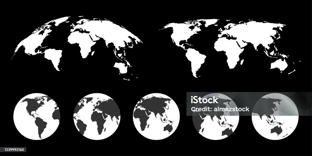 Vetores De Mapa Do Mundo Vetorial Preciso Alta Resolução Coleção De