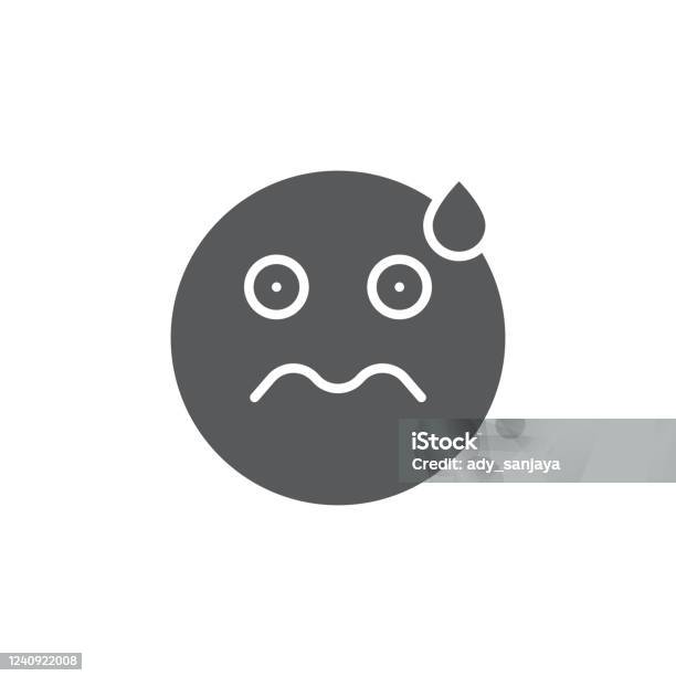 Symbole Inquiet Dicône Vectorielle Démoticône De Visage Isolement Sur