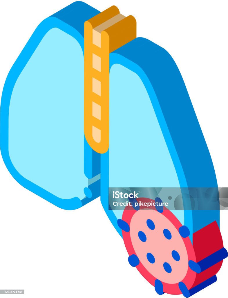 Lungs Infection Isometric Icon Vector Illustration Stock Illustration