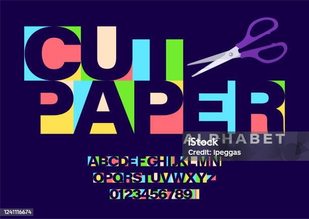 Kumpulan Kertas Warnawarni Memotong Huruf Dan Angka Surat Dipotong Dari