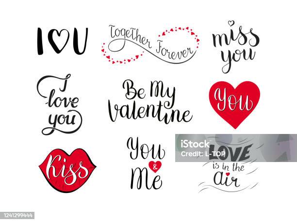 Romantic Lettering Set Calligraphy Card Graphic Design Typography