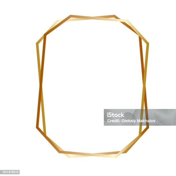 Geometris Polygonal Golden Frame Dengan Ruang Salin Untuk Desain Kartu