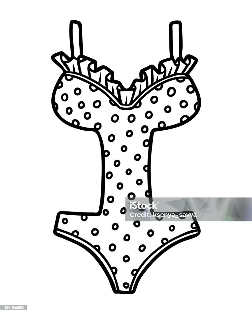 Coloring Book Monokini Women Swimsuit Stock Illustration Download