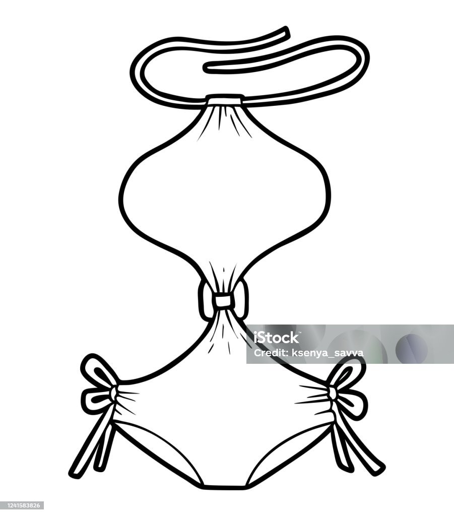 Coloring Book Monokini Women Swimsuit Stock Illustration Download