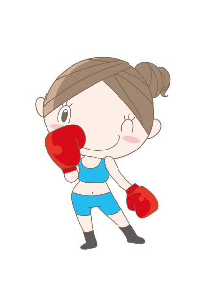 50 Kick Boxing Woman White Background Stock Illustrations Royalty