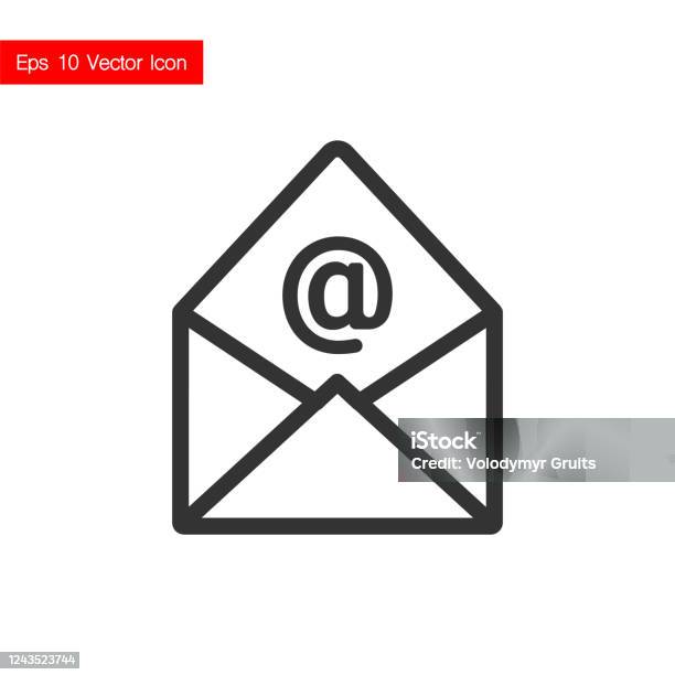 Email Grijs Lineair Pictogram Geïsoleerd Op Witte Achtergrond Vector