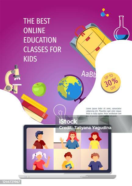 Conception De Flyer Pour Léducation En Ligne Lapprentissage À Distance