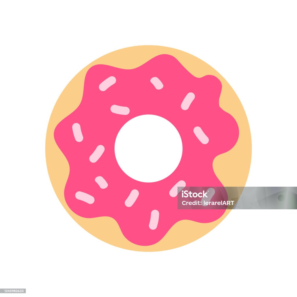 Donat Bulat Dengan Es Merah Muda Dan Topping Gaya Datar Yang Lezat ... Donat Bulat Dengan Es Merah Muda Dan Topping Gaya Datar Yang Lezat ...