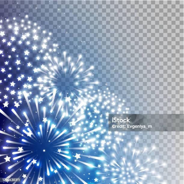 Ciel De Nuit Étoilé Avec Des Feux Dartifice Brillants Sur Le Fond