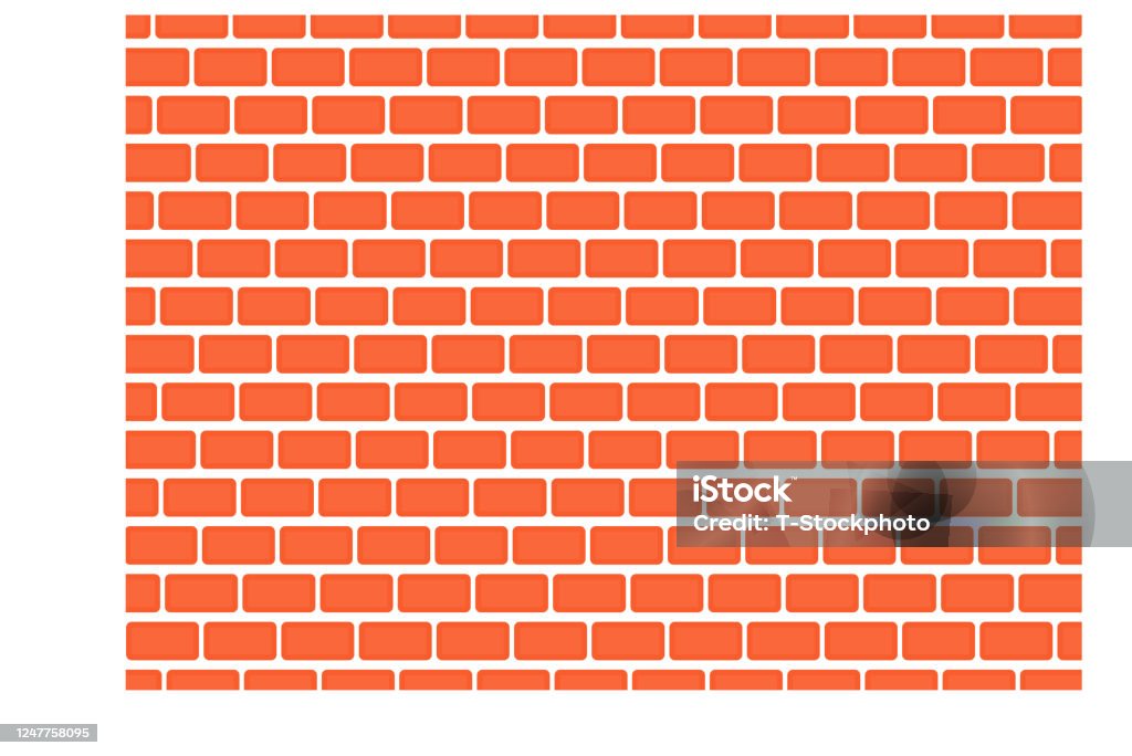 Tekstur Wallpaper Vektor Dinding Bata Merah Pada Latar Belakang Putih