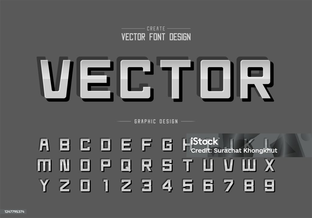 Font Reflektif Dan Vektor Alfabet Huruf Jenis Huruf Persegi Gaya Gradien Dan Desain Angka Teks