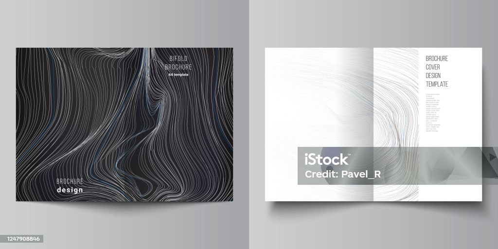 Tata Letak Vektor Dari Dua Templat Desain Mockup Sampul Modern Format