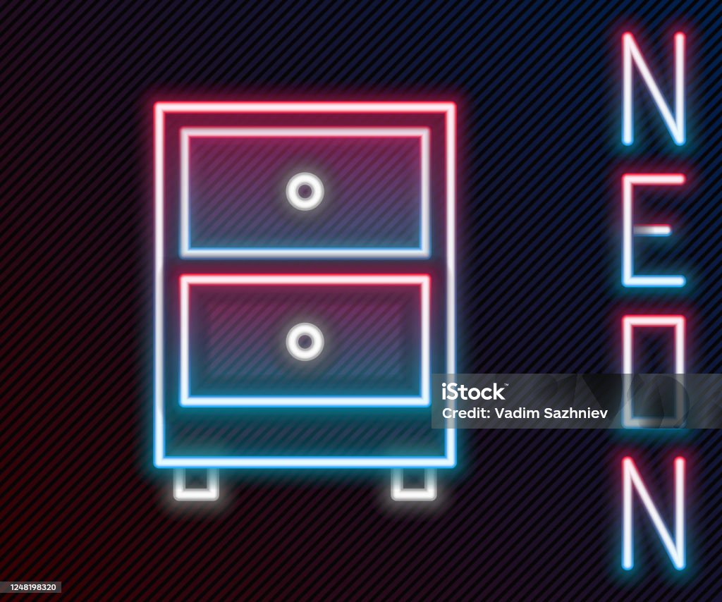 Laci Garis Neon Bersinar Dengan Ikon Dokumen Terisolasi Pada Latar ... Laci Garis Neon Bersinar Dengan Ikon Dokumen Terisolasi Pada Latar ...