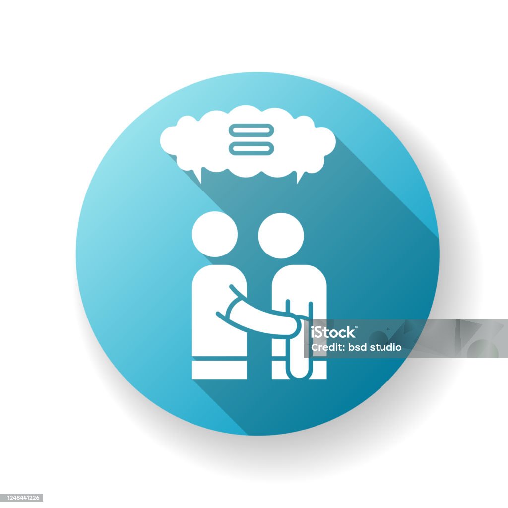 Empathy Blue Flat Design Long Shadow Glyph Icon Strong Emotional Bond