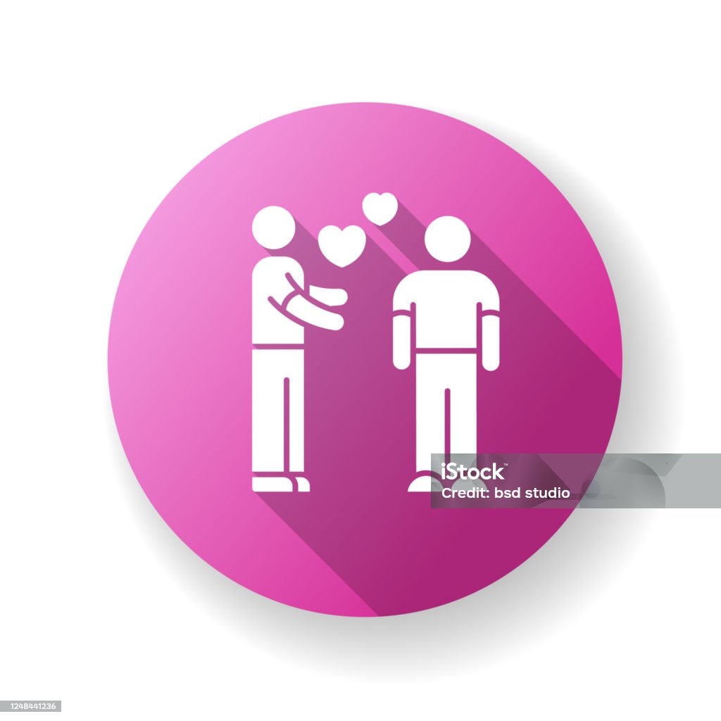 Affection Pink Flat Design Long Shadow Glyph Icon Love Romantic