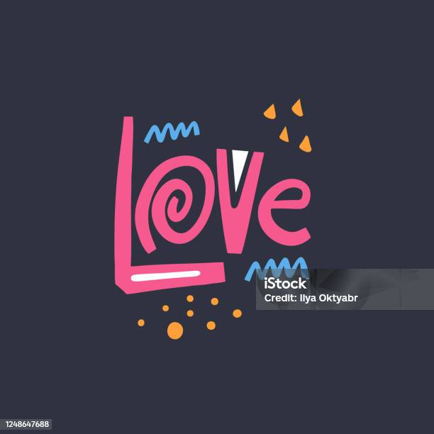 Mot De Lettrage Damour Typographie Moderne Illustration Vectorielle