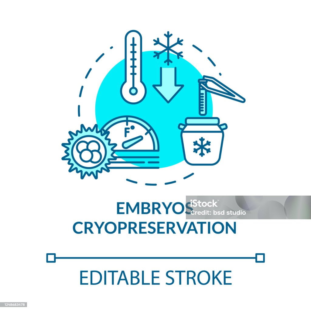 Ilustración De Embriota La Criopreservación Icono De Concepto Turquesa