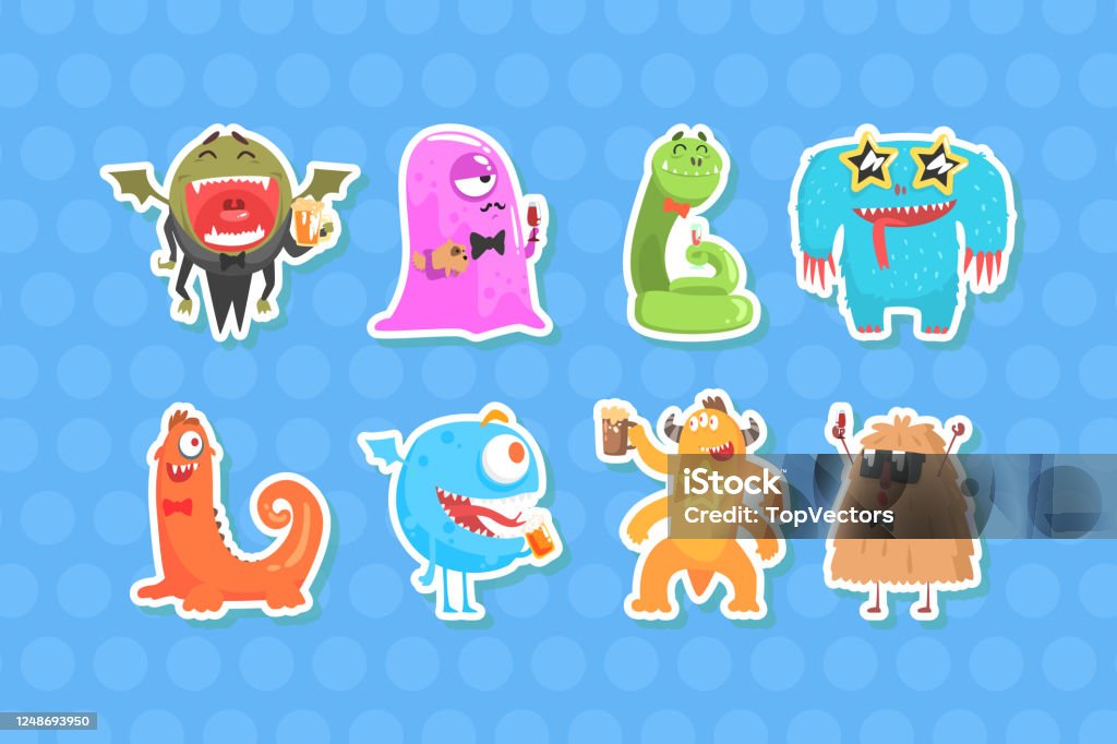 Koleksi Stiker Monster Lucu Komik Ceria Karakter Makhluk Fantastis ... Koleksi Stiker Monster Lucu Komik Ceria Karakter Makhluk Fantastis ...