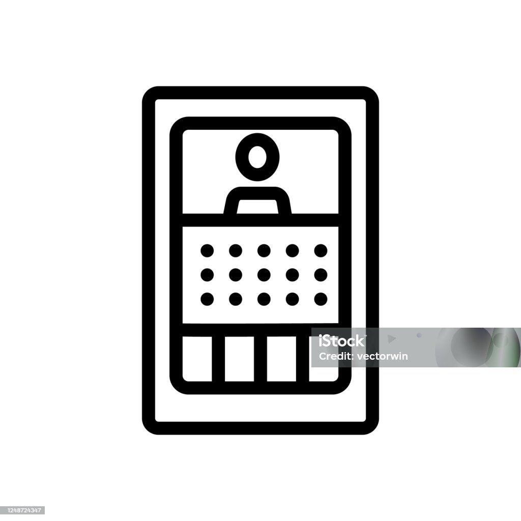 Interphone Avec Illustration De Contour Vectoriel Dicône Daffichage