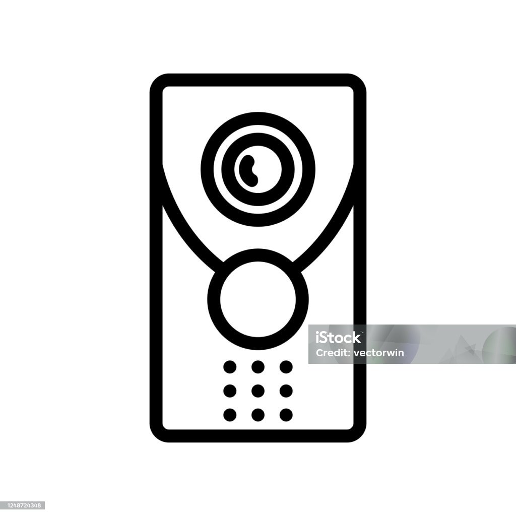 Dispositif Dinterphone Avec Illustration De Contour Vectoriel Dicône De