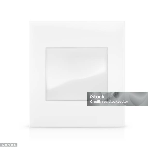 Mockup Universal Kotak Kardus Kosong Dengan Jendela Transparan