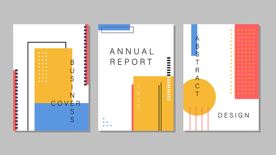 Vektor Desain Template Sampul Dengan Latar Belakang Bentuk Geometris