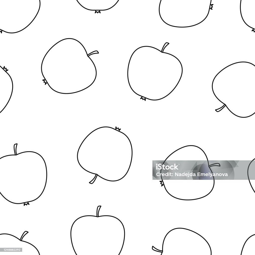 Seamless Pattern Of Apples Stock Illustration Download Image Now