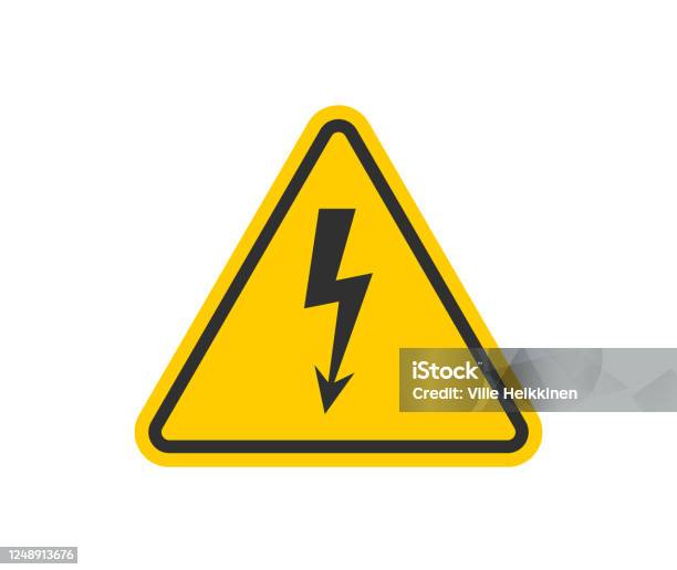 Signe Dicône De Triangle De Haute Tension Symbole De Danger Image