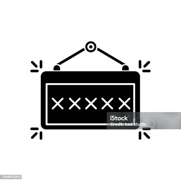 Icône De Glyphe Noir De Panneau Daffichage Symbole De Silhouette Sur