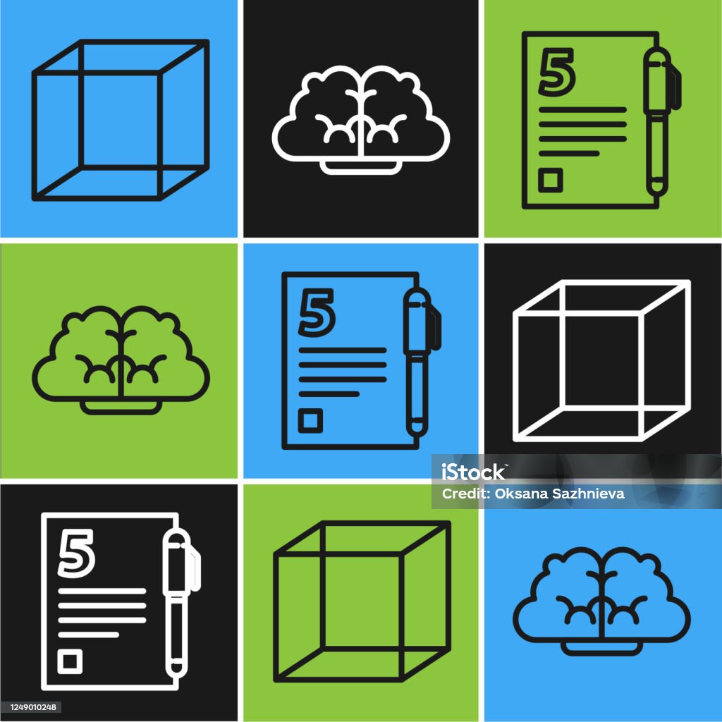 Set Line Function Mathematical Symbol Open Book And Graph Schedule