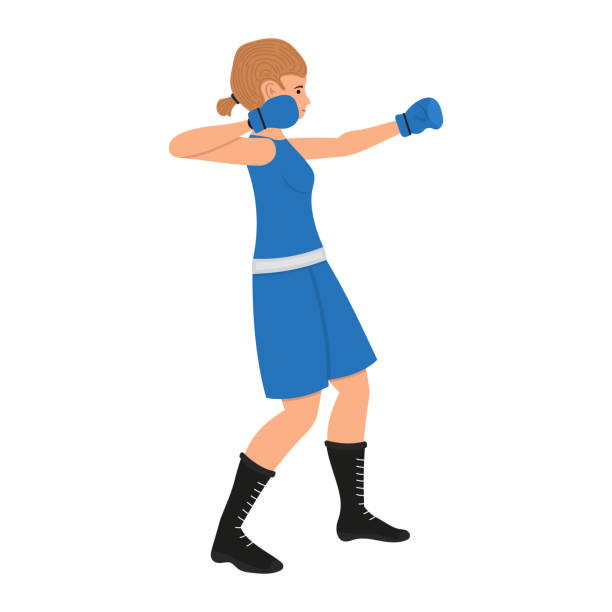 50 Kick Boxing Woman White Background Stock Illustrations Royalty