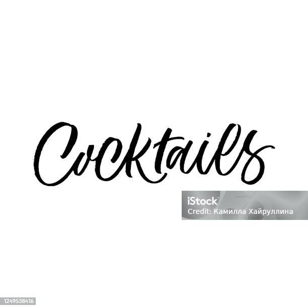 Kartu Huruf Yang Digambar Dengan Tangan Prasasti Cocltails Desain