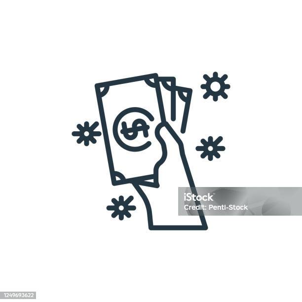 Icône Vectorielle Dargent Largent Trait Modifiable Symbole Linéaire