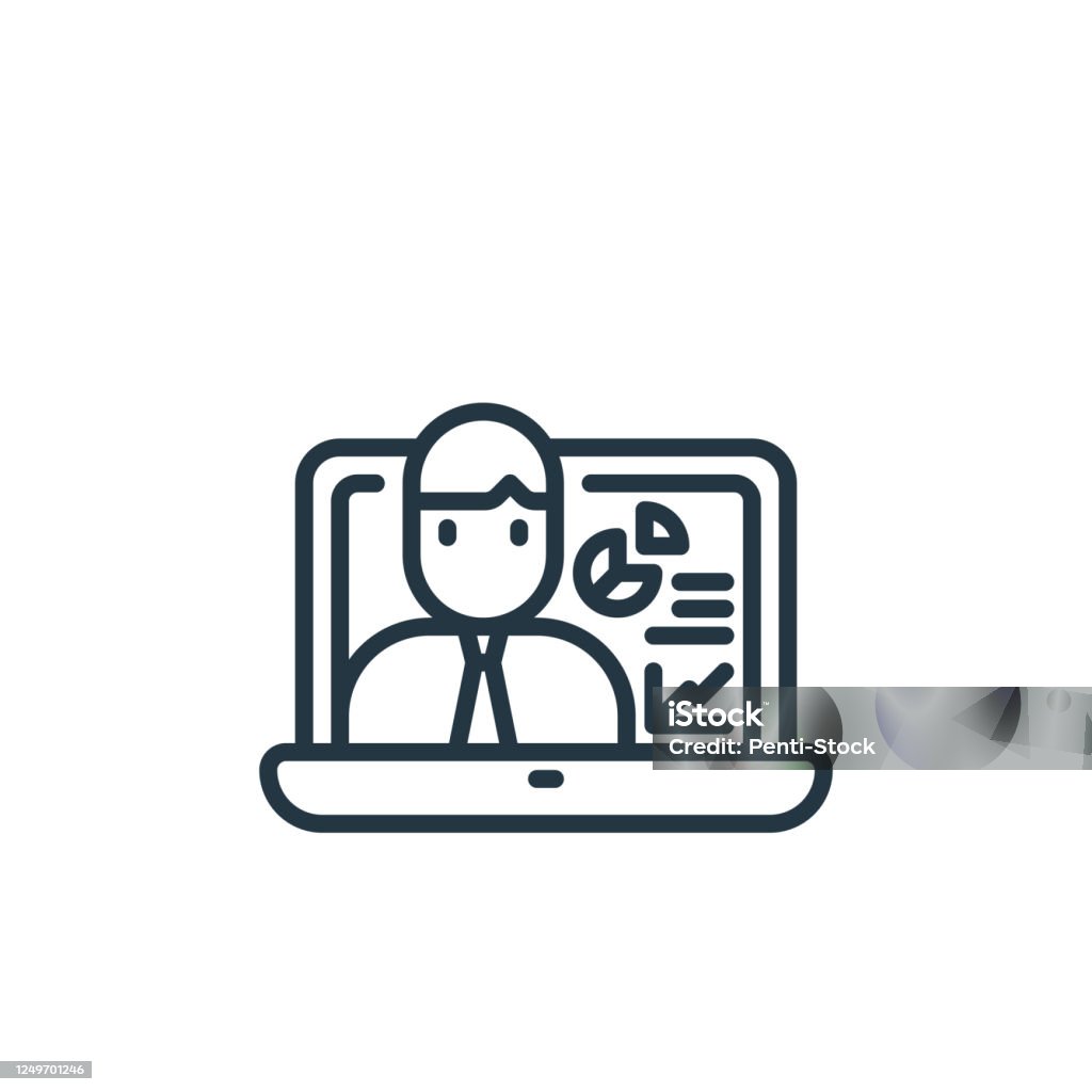 Icône Vectorielle De Présentation Trait Modifiable De Présentation