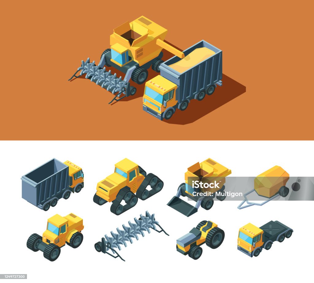 Mesin Set Isometrik Pertanian Kendaraan Industri Modern Pedesaan Ulat ... Mesin Set Isometrik Pertanian Kendaraan Industri Modern Pedesaan Ulat ...
