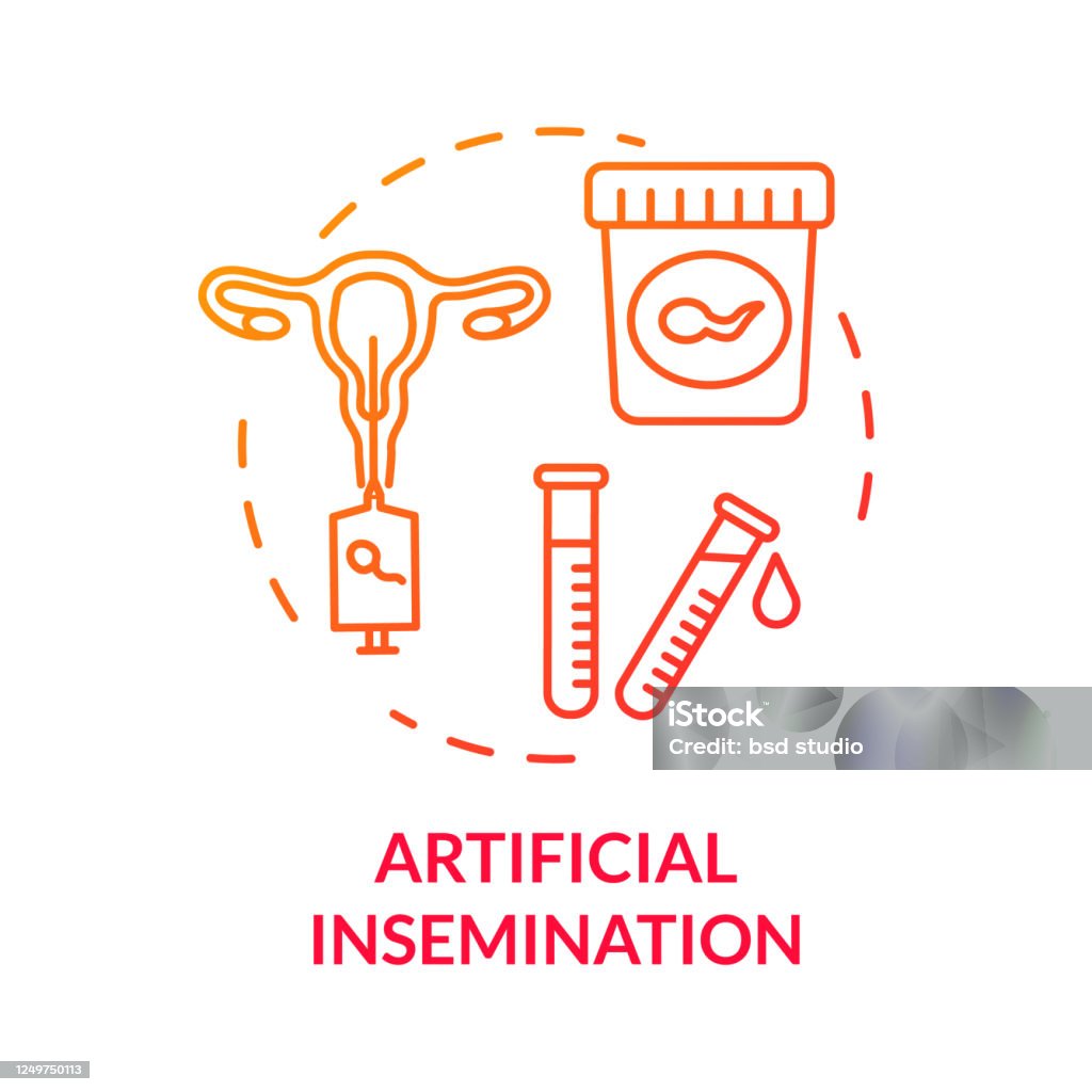 Artificial Insemination Red Concept Icon Alternative Pregnancy Aid For Female Infertility