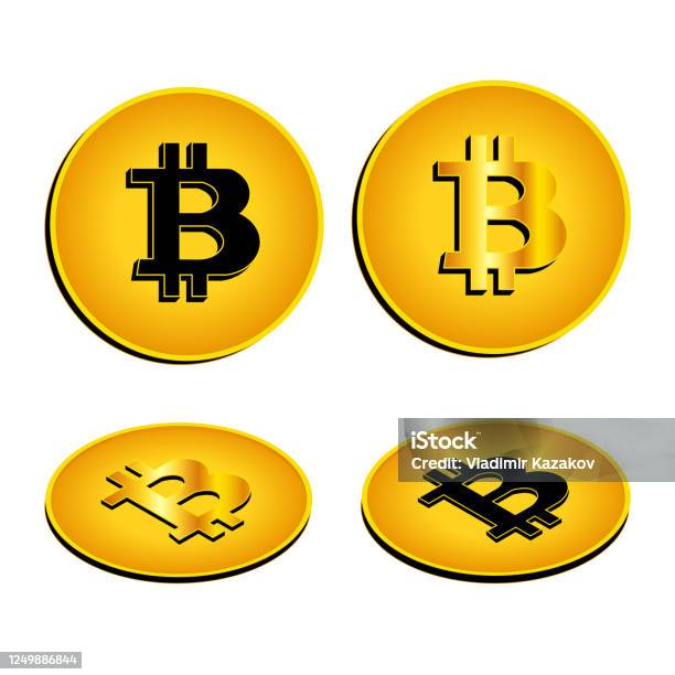 Vetores de Moeda De Ouro Bitcoin Com Projeção Isométrica Sinal Preto E ... Vetores de Moeda De Ouro Bitcoin Com Projeção Isométrica Sinal Preto E ...