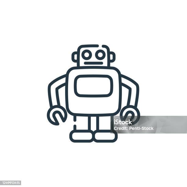 Icône Vectorielle Du Robot Trait Modifiable Robot Robot Symbole