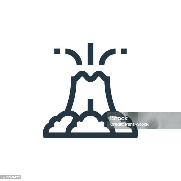 Icône Vectorielle Du Volcan Volcan Trait Modifiable Volcan Symbole