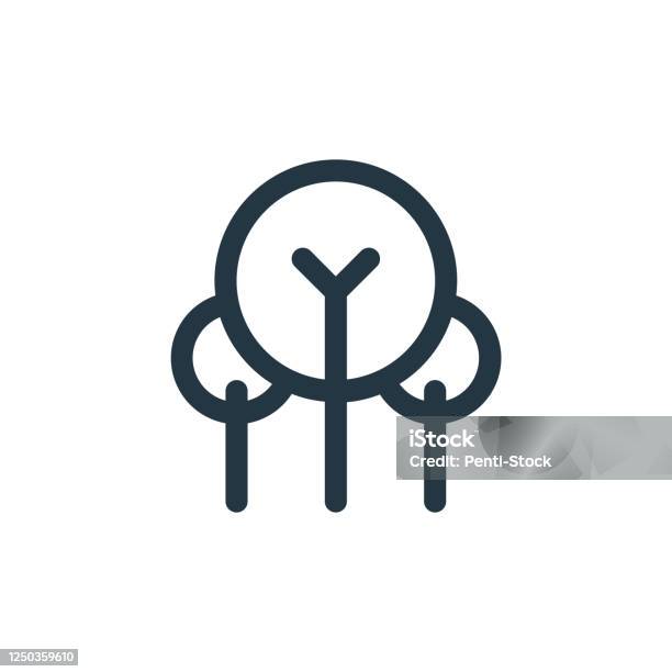 Icône Vectorielle De Larbre Trait Modifiable Darbre Symbole Linéaire