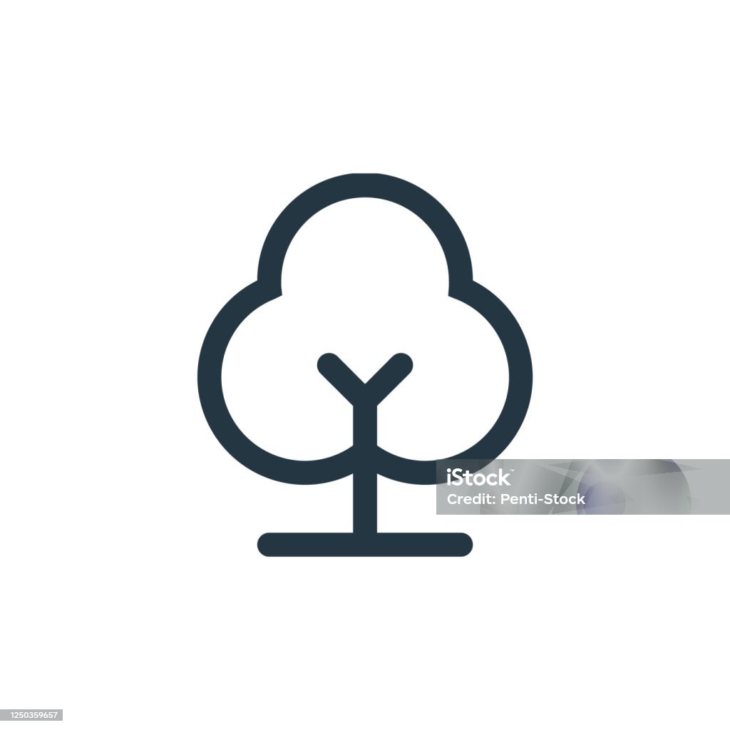 Icône Vectorielle De Larbre Trait Modifiable Darbre Symbole Linéaire