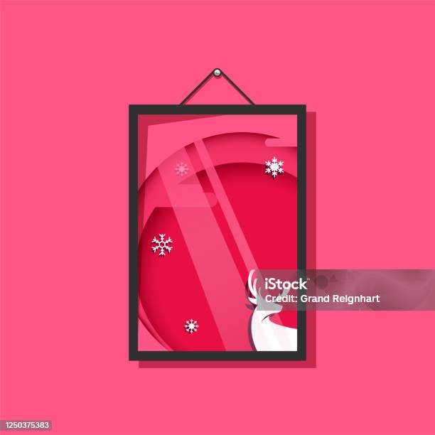 Ornamen Bentuk Bulat Merah Dengan Kepingan Salju Dan Rusa Di Dalam ... Ornamen Bentuk Bulat Merah Dengan Kepingan Salju Dan Rusa Di Dalam ...