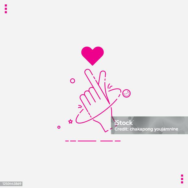 Symbole Coréen De Geste De Main De Coeur Vecteurs Libres De Droits Et