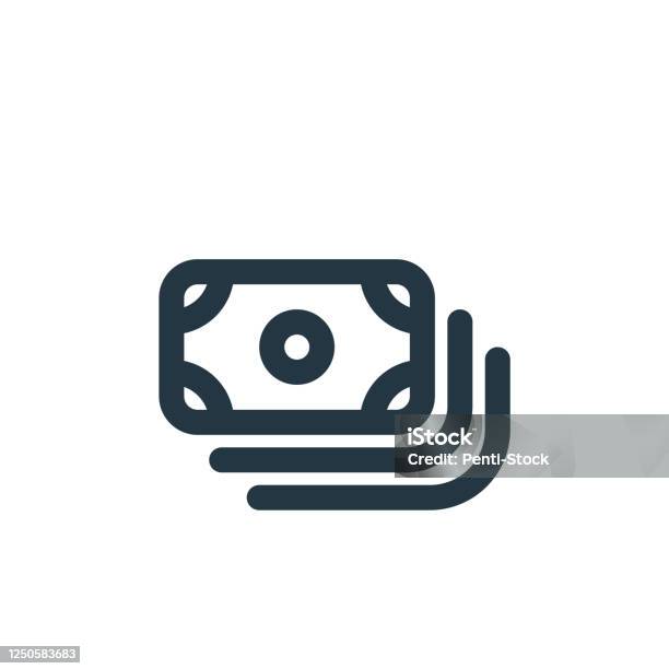 Icône Vectorielle Dargent Largent Trait Modifiable Symbole Linéaire