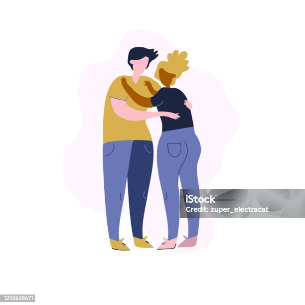 Lightskin Man Hug Darkskinned Woman She Holding Hand On His Chest Cute
